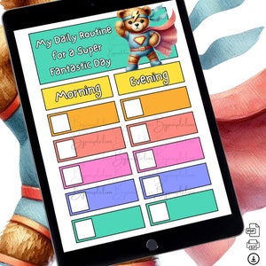 Daily Routine Chart for Kids Super Hero Themed customizable ...