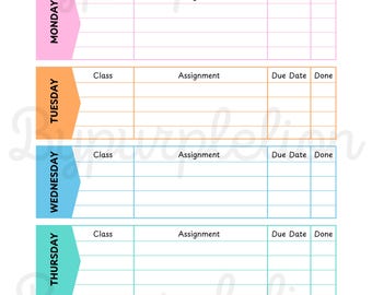 Homework Tracker Template, Assignment Planner, School Task Organizer ...