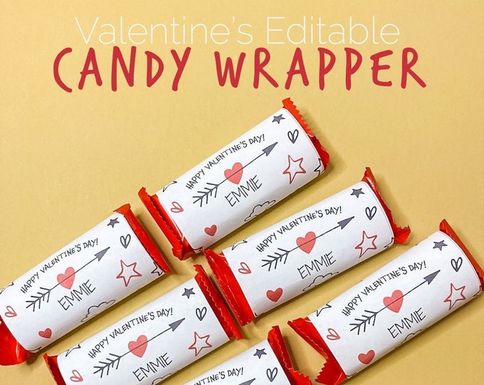 Printable Valentine Day Wrapper, Printable Valentine Day Card, Candy ...
