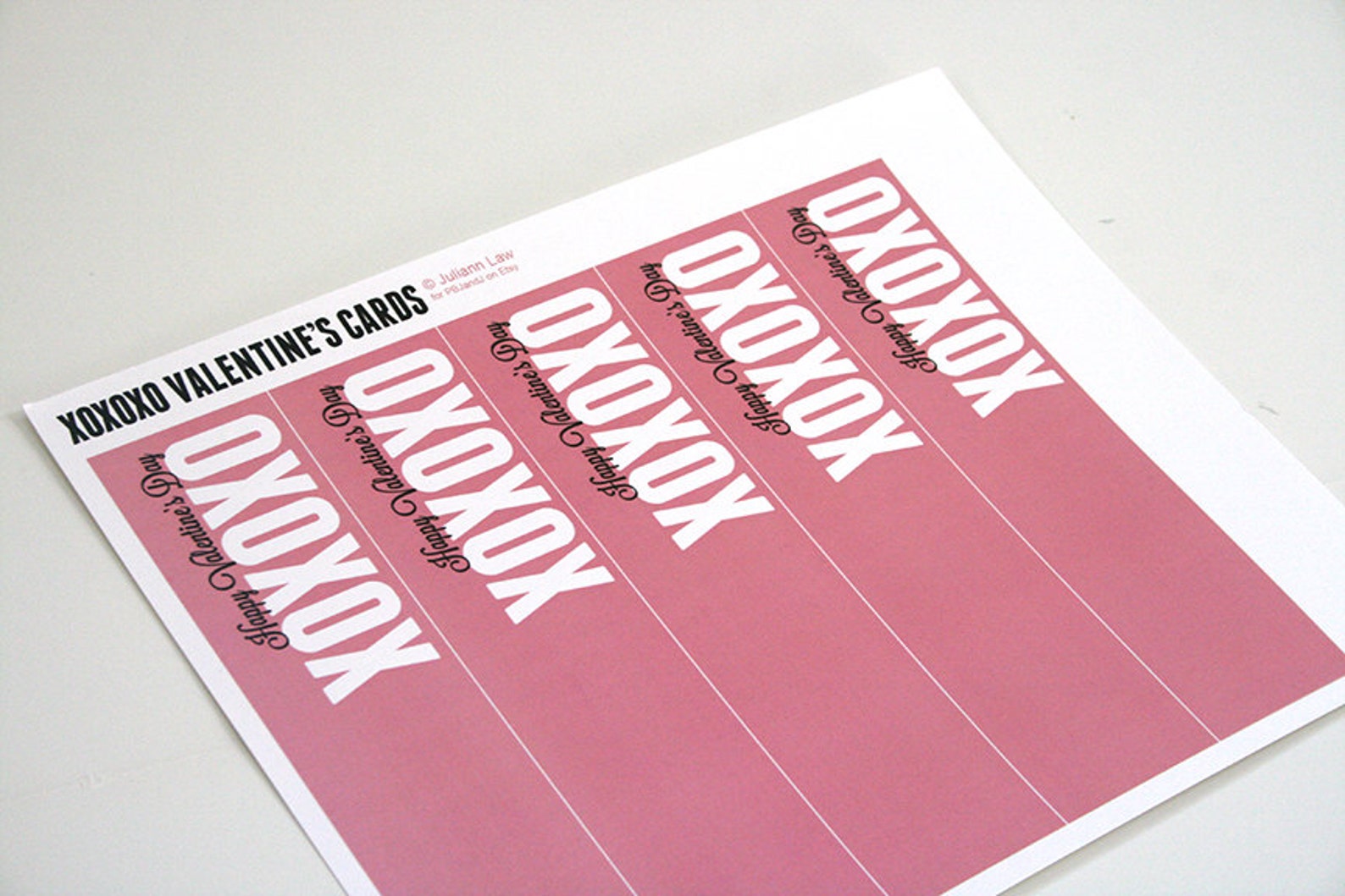 Printable XOXOXO Valentine's Cards - Etsy