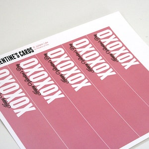 Printable XOXOXO Valentine's Cards - Etsy