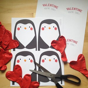 Printable Valentine's Cards - Penguins - Instant Download - Valentine ...