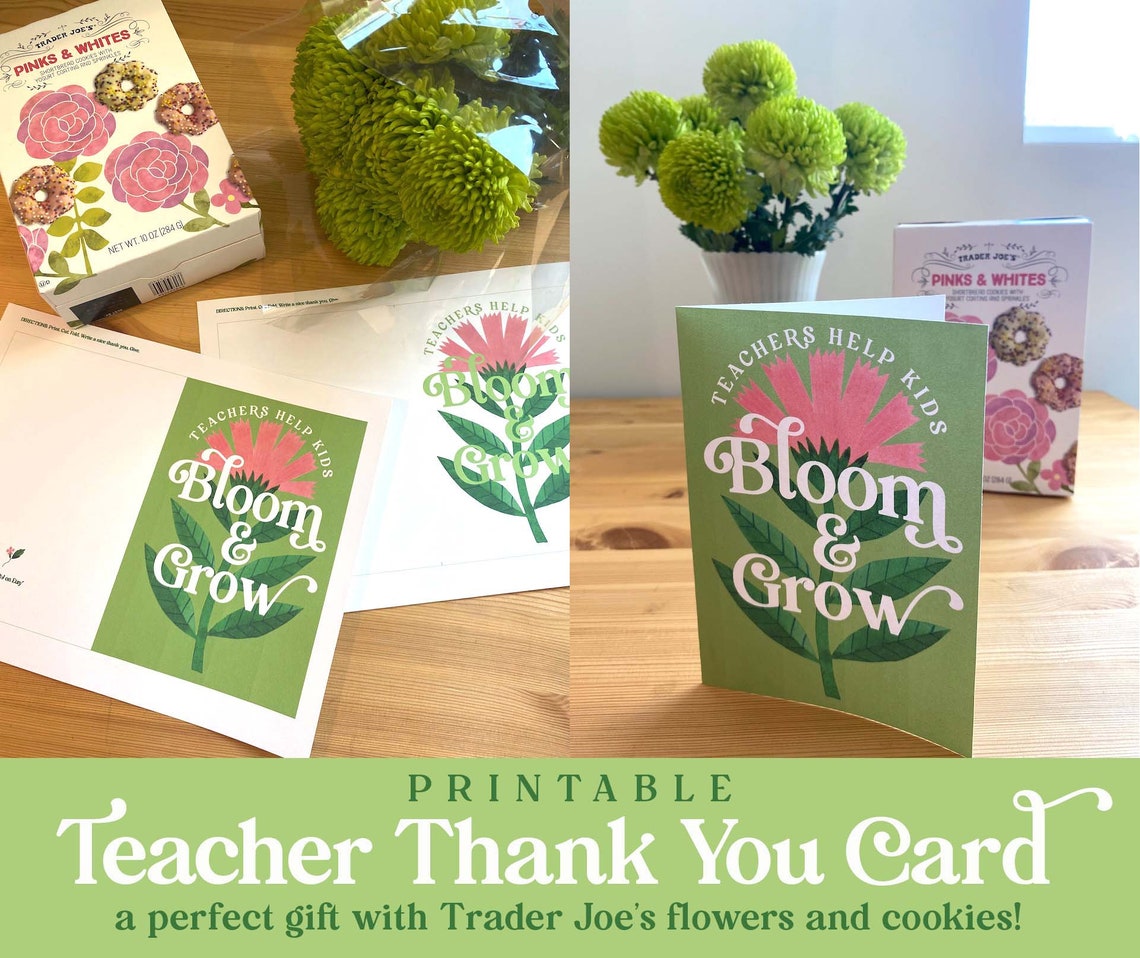 Printable Teacher Thank You Card End of Year Teacher - Etsy