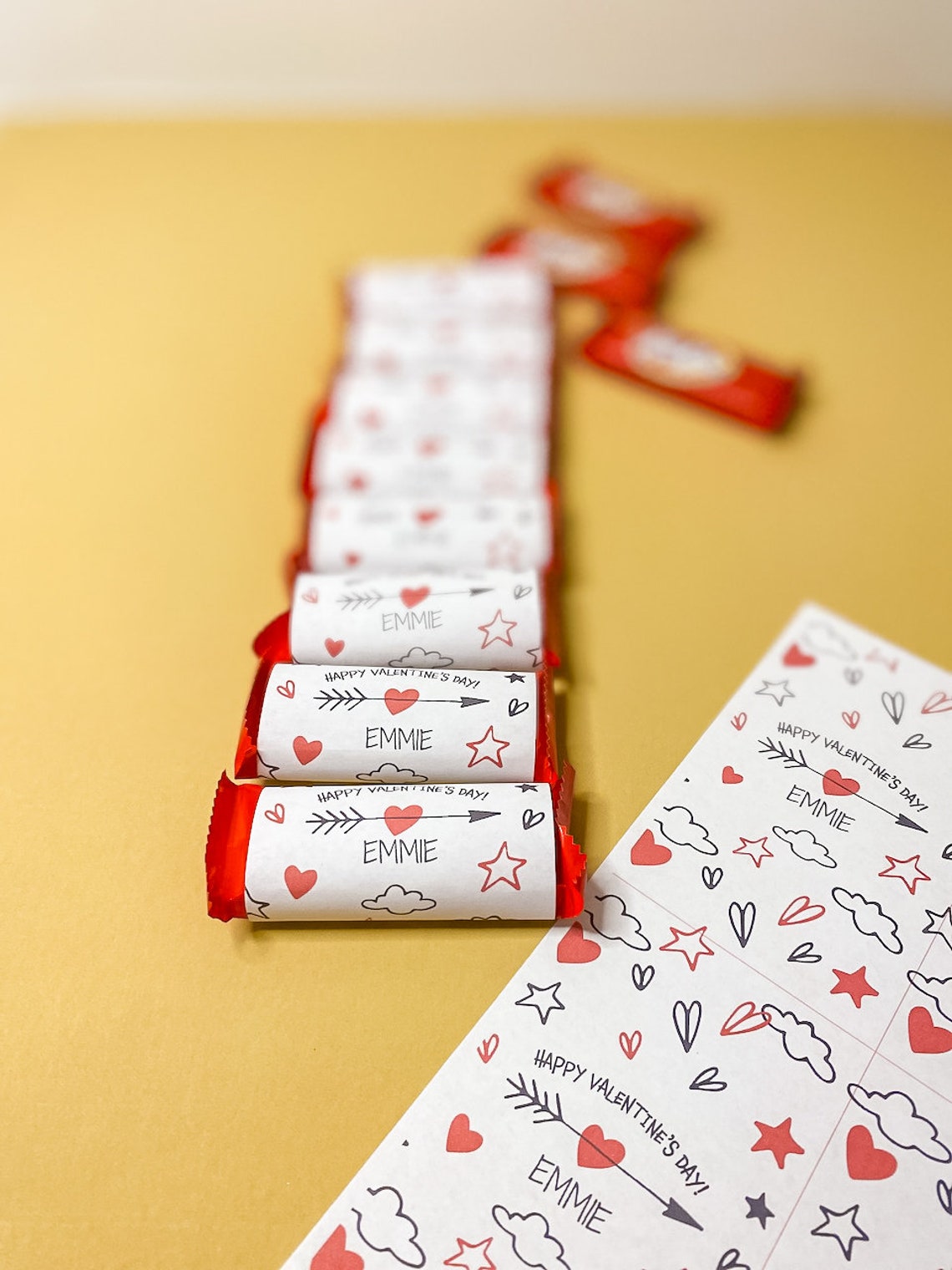 Printable Valentine Day Wrapper Printable Valentine Day Card - Etsy