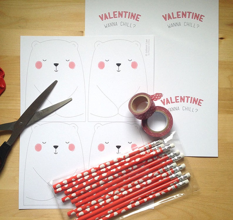 Printable Valentine's Cards - Polar Bears, Instant Download, Classroom ...