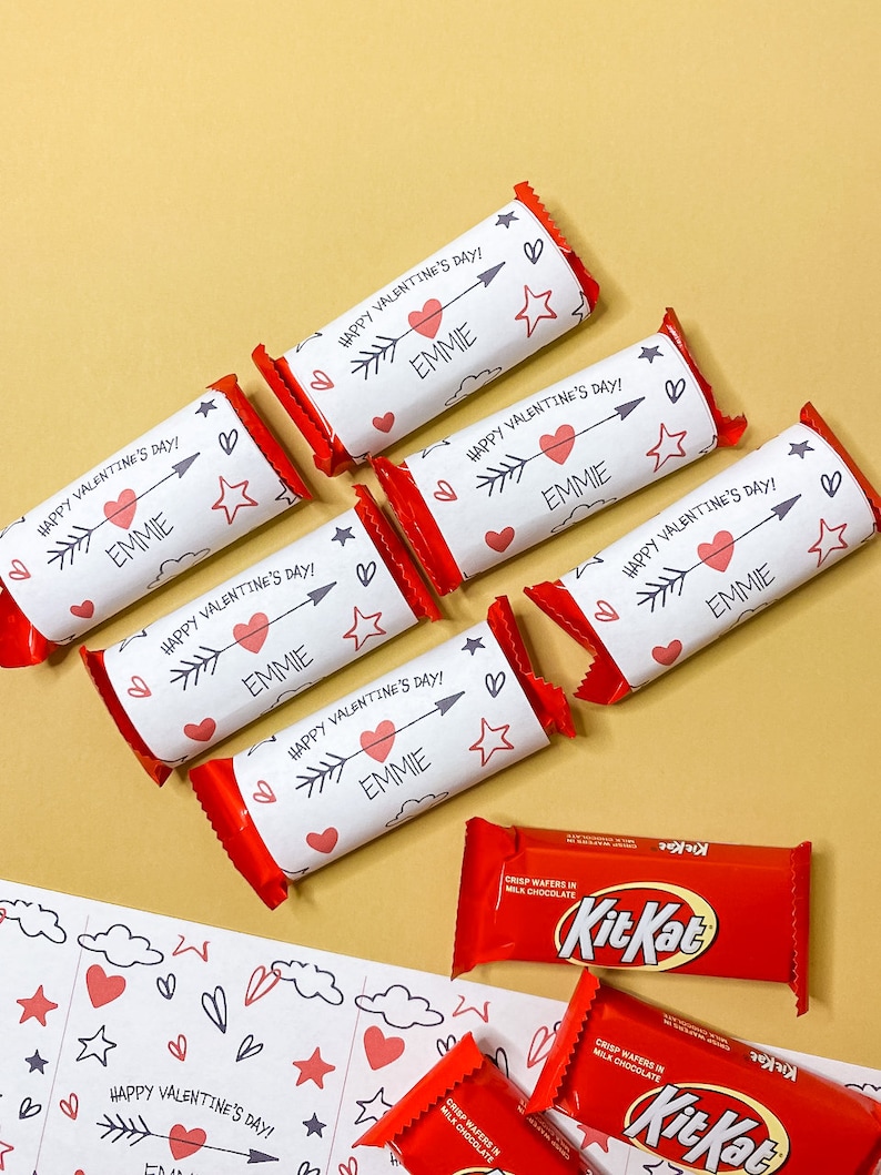 Printable Valentine Day Wrapper, Printable Valentine Day Card, Candy ...