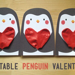 Printable Valentine's Cards - Penguins - Instant Download - Valentine ...