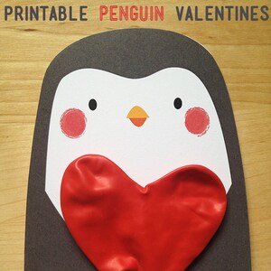 Printable Valentine's Cards - Penguins - Instant Download - Valentine ...