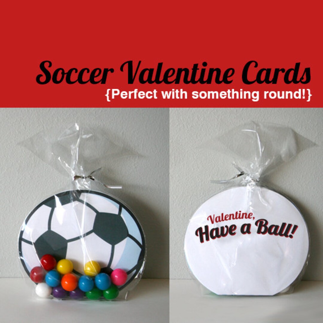 Printable Soccer Valentines Cards - Have a Ball - Etsy