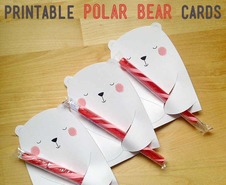 Printable Valentine's Cards - Polar Bears, Instant Download, Classroom ...