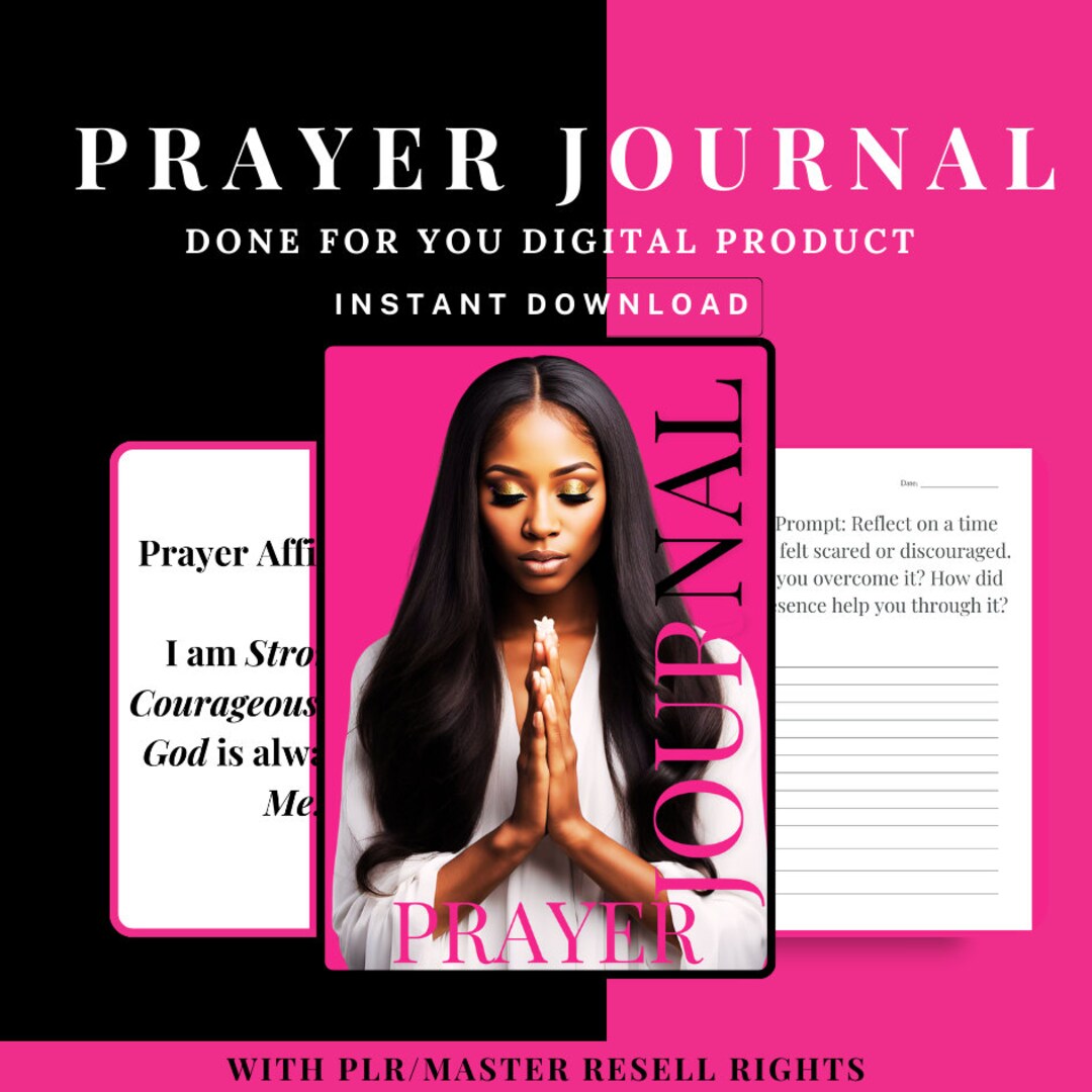 PLR Prayer Journal for Black Women Done for You Faith Planner PLR ...