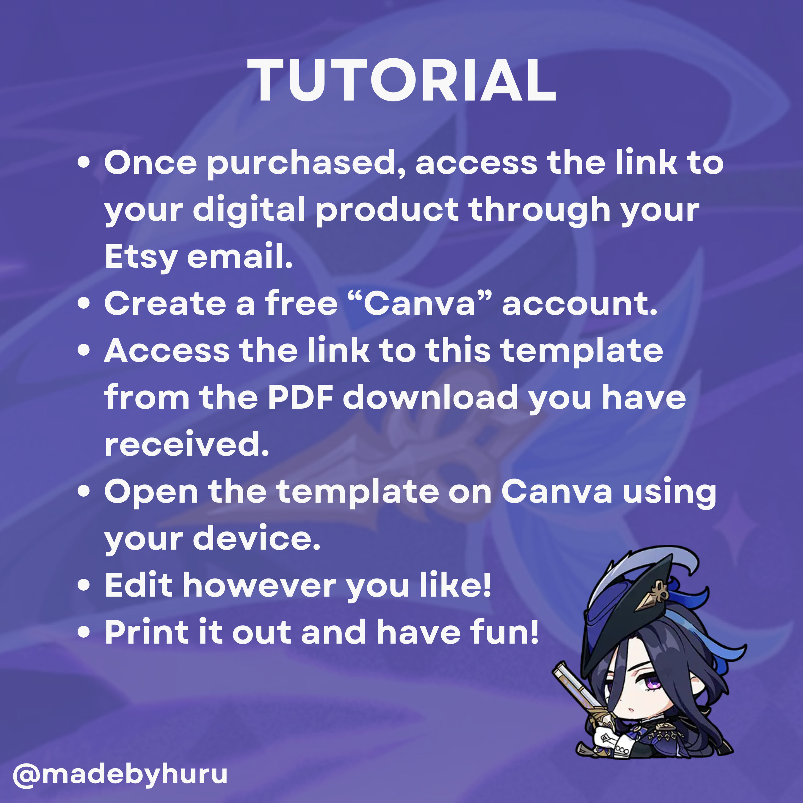 EDITABLE Genshin Impact Birthday Card Invitation CLORINDE VERSION ...