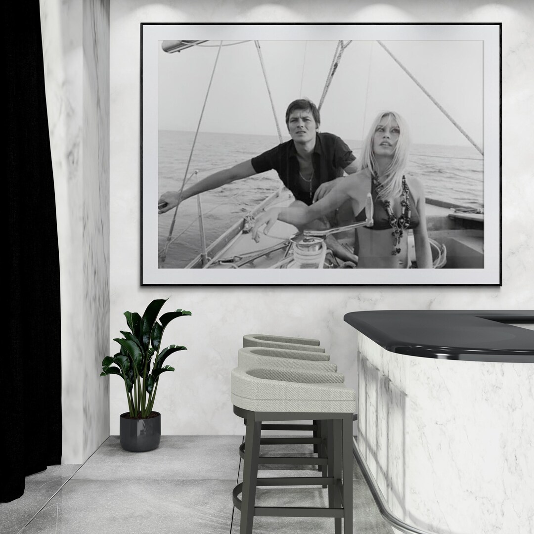 Alain Delon Brigitte Bardot Print Poster , Delon Print, Delon Poster ...