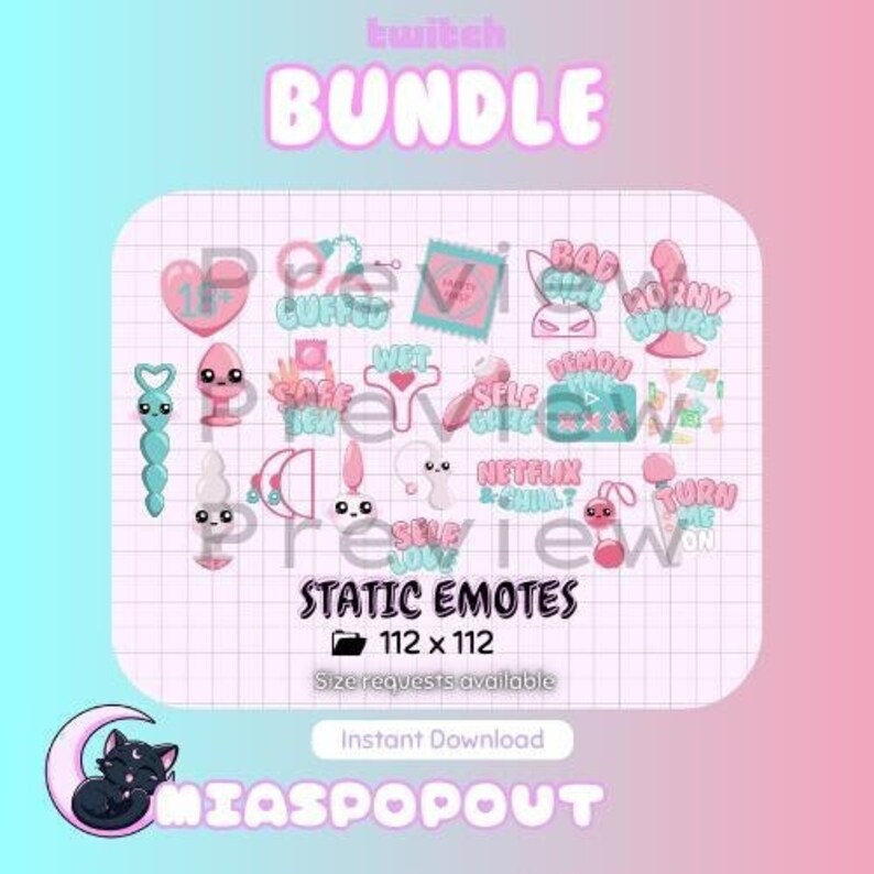 Self Care Emote Bundle Adult Emotes Twitch Emotes Discord Emotes Etsy