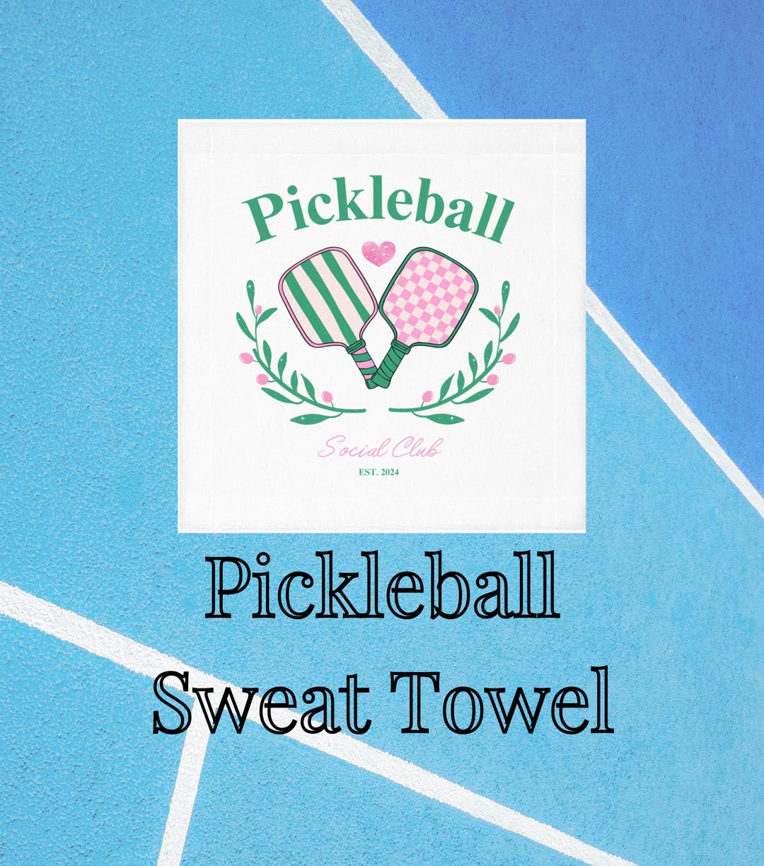 Pickleball Towel Preppy Custom Pickleball Sweat Towel Pickleball Player ...