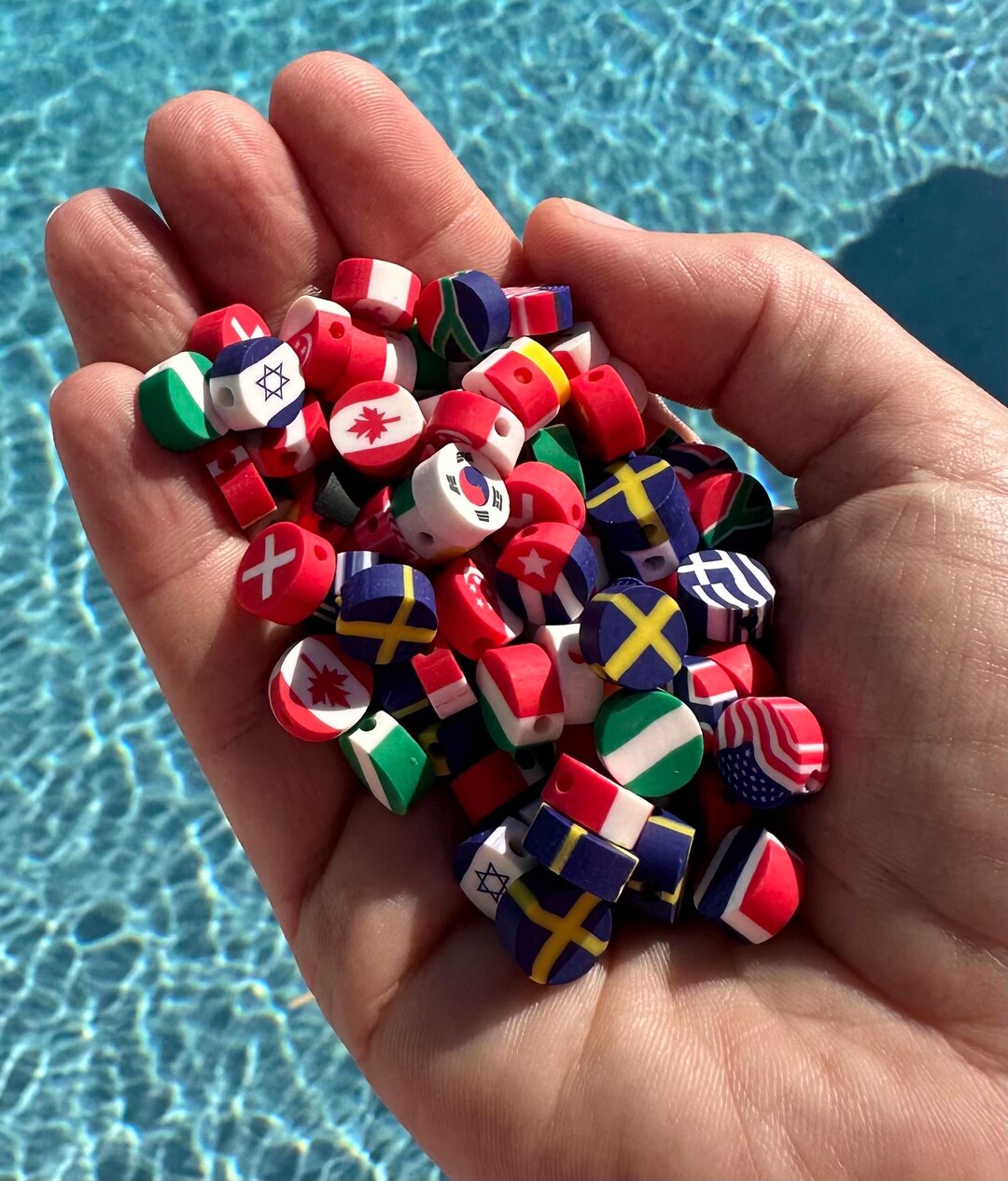 Flags Beads Global Flag Beads Countries Clay Beads Country Beads for ...