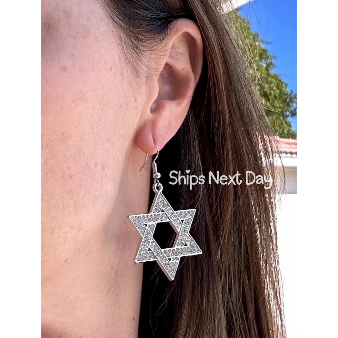 Star of David Earrings Jewish Star Jewelry Bat Mitzvah Gift Modern ...