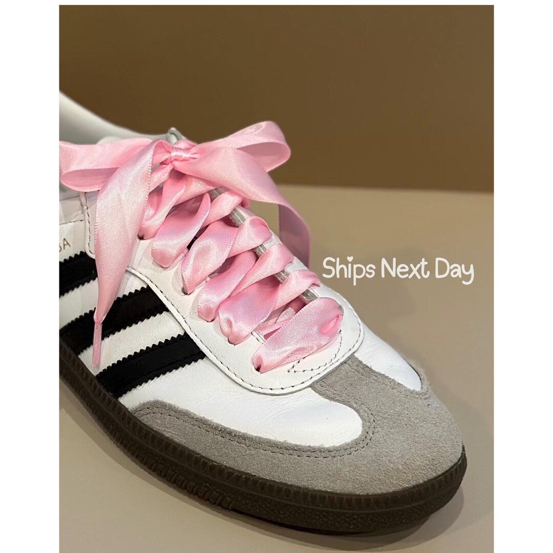 Satin Shoelaces Pink Flat Satin Ribbon Bride Shoelaces Light Pink ...
