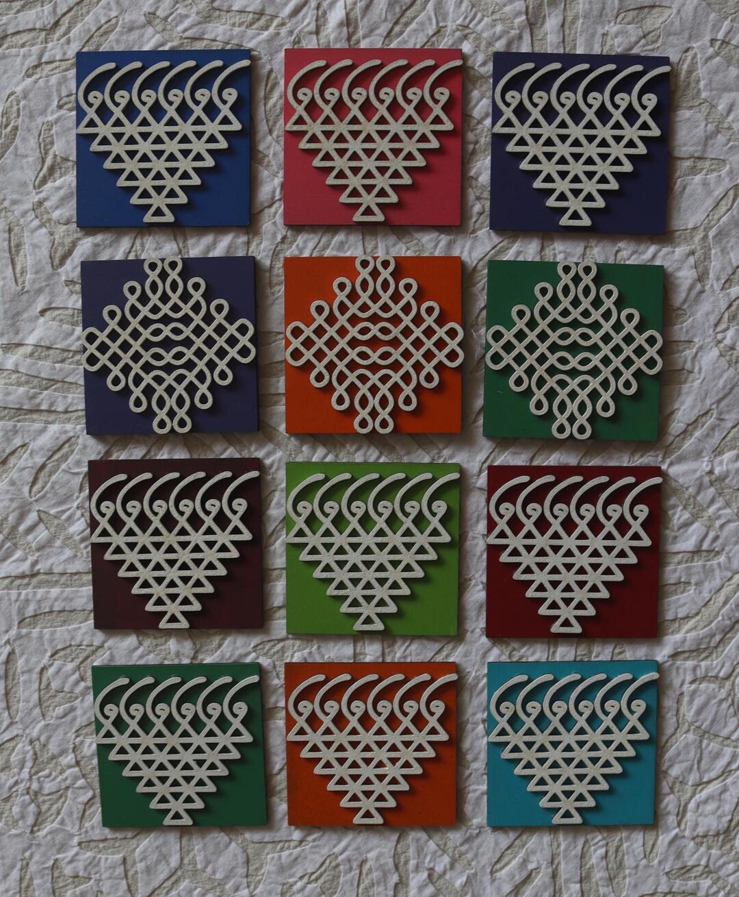 Handcrafted South Indian Kolam Fridge Magnets – Traditional Rangoli Art ...