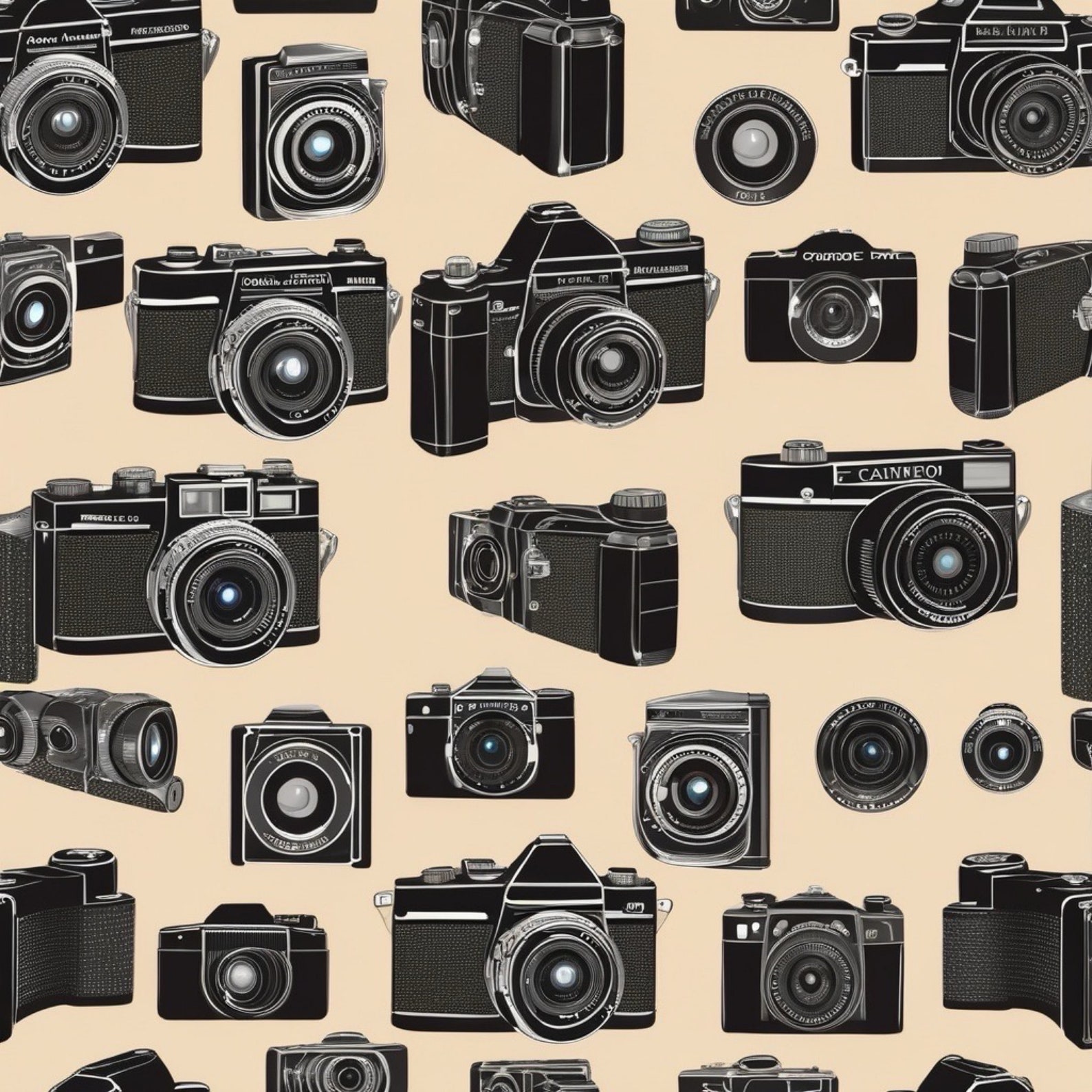 Vintage Camera Pattern PNG Pack - Etsy