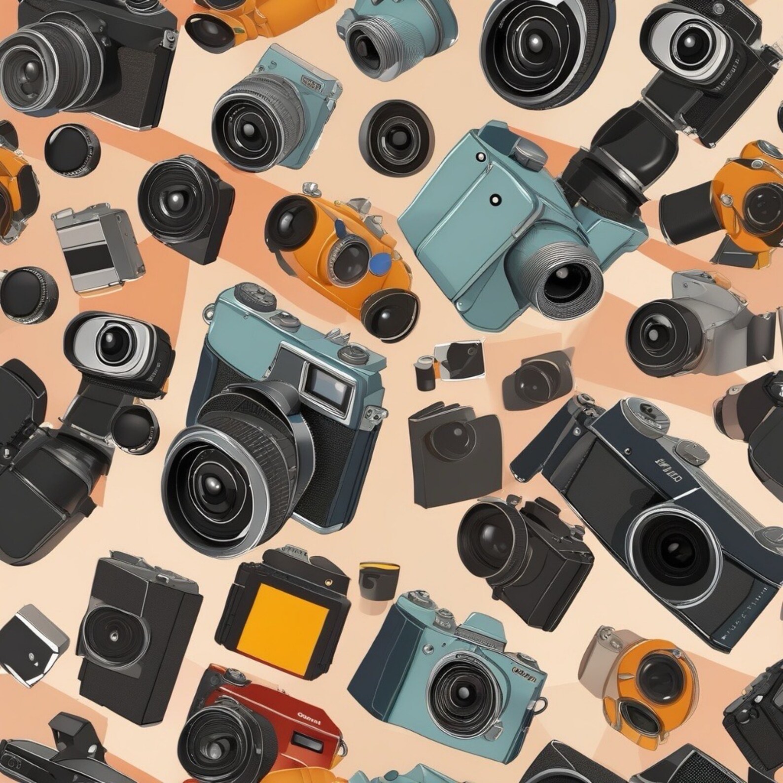 Vintage Camera Pattern PNG Pack - Etsy