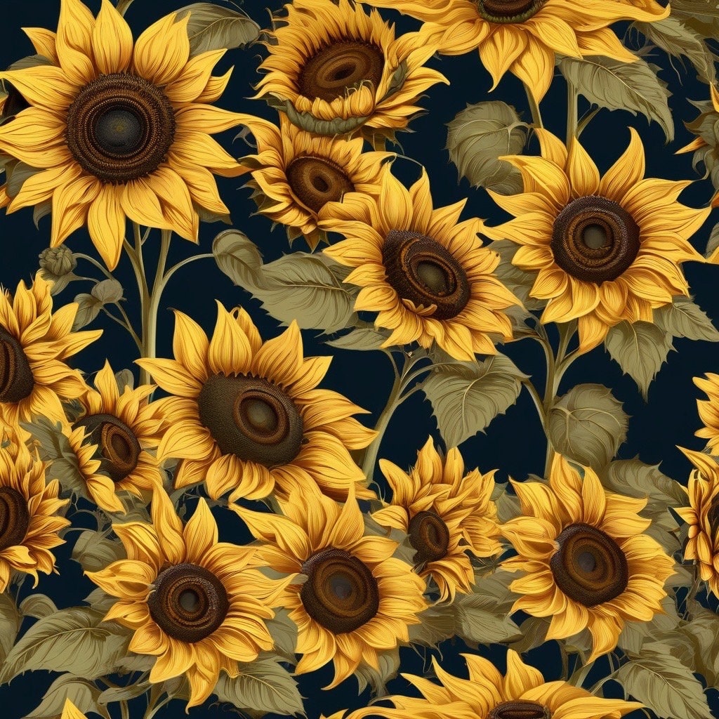 Sunflower Patterns Download Design Pack - Etsy