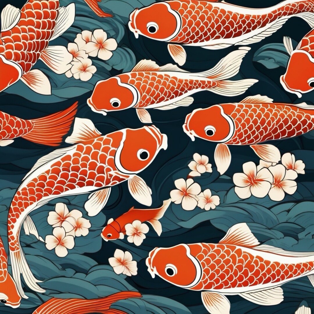 Koi Fish Design Pack PNG Download - Etsy