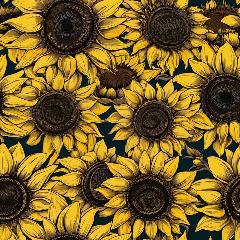 Sunflower Patterns Download Design Pack - Etsy