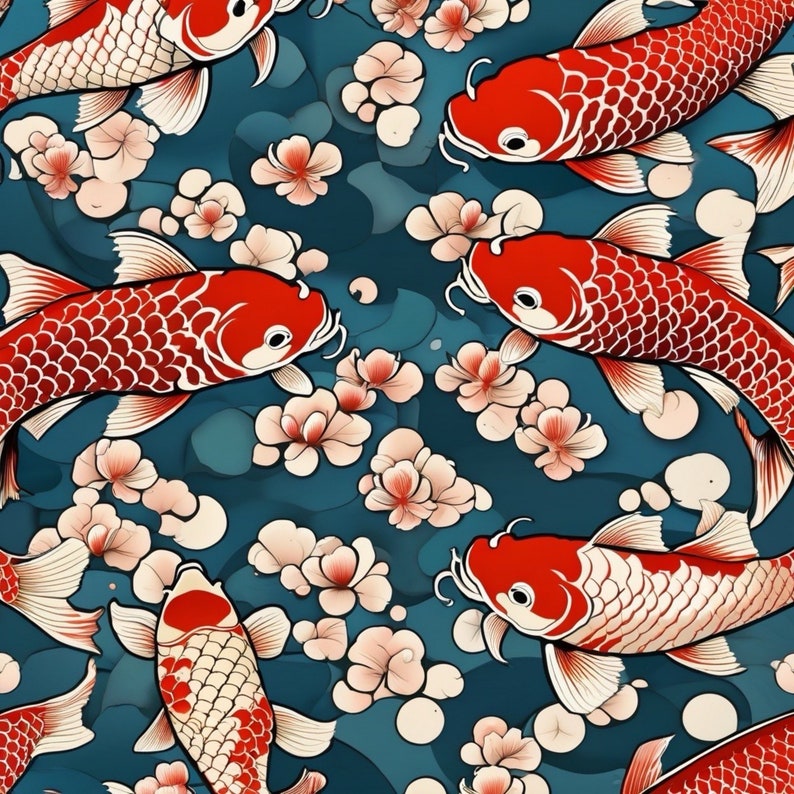 Koi Fish Design Pack PNG Download - Etsy