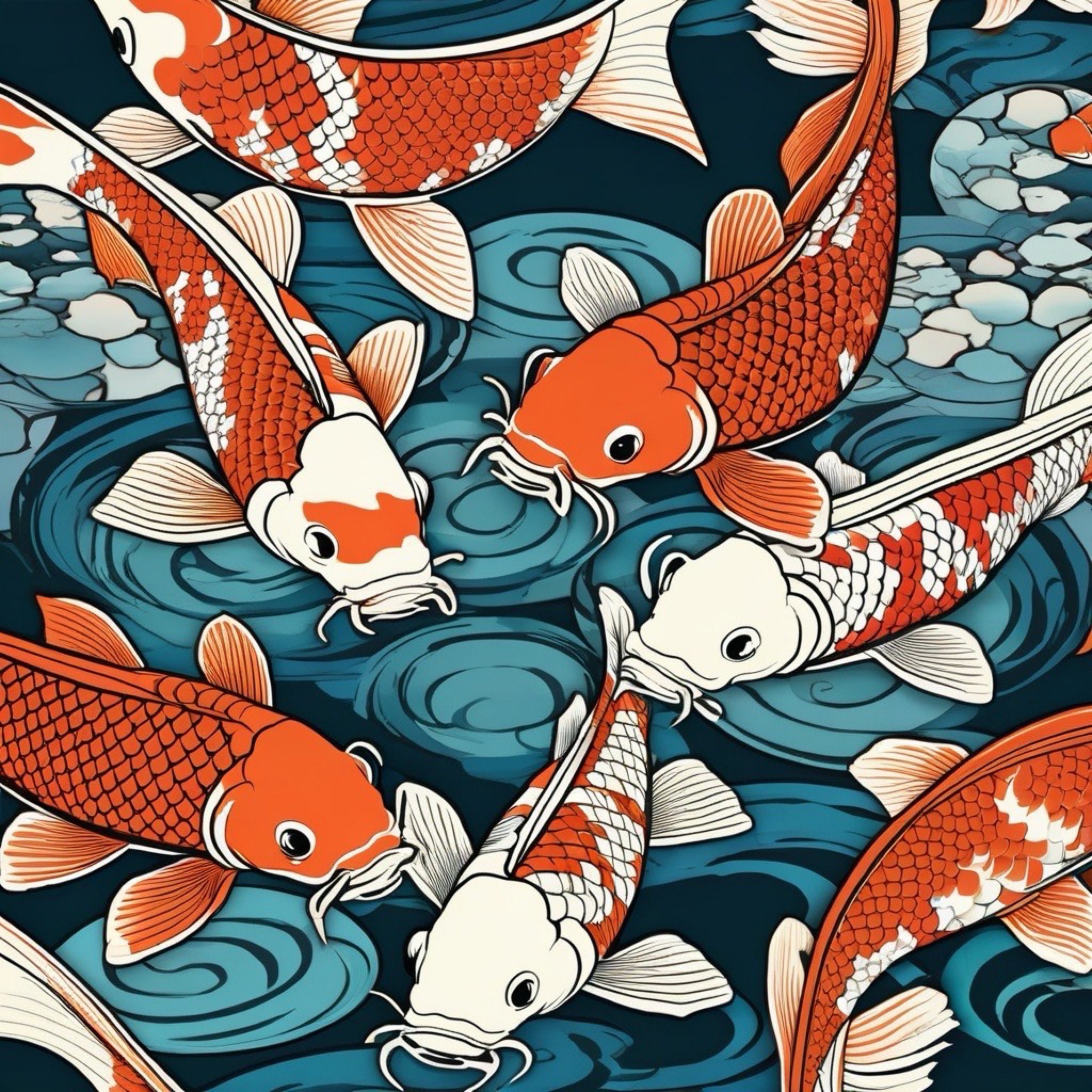 Koi Fish Design Pack PNG Download - Etsy