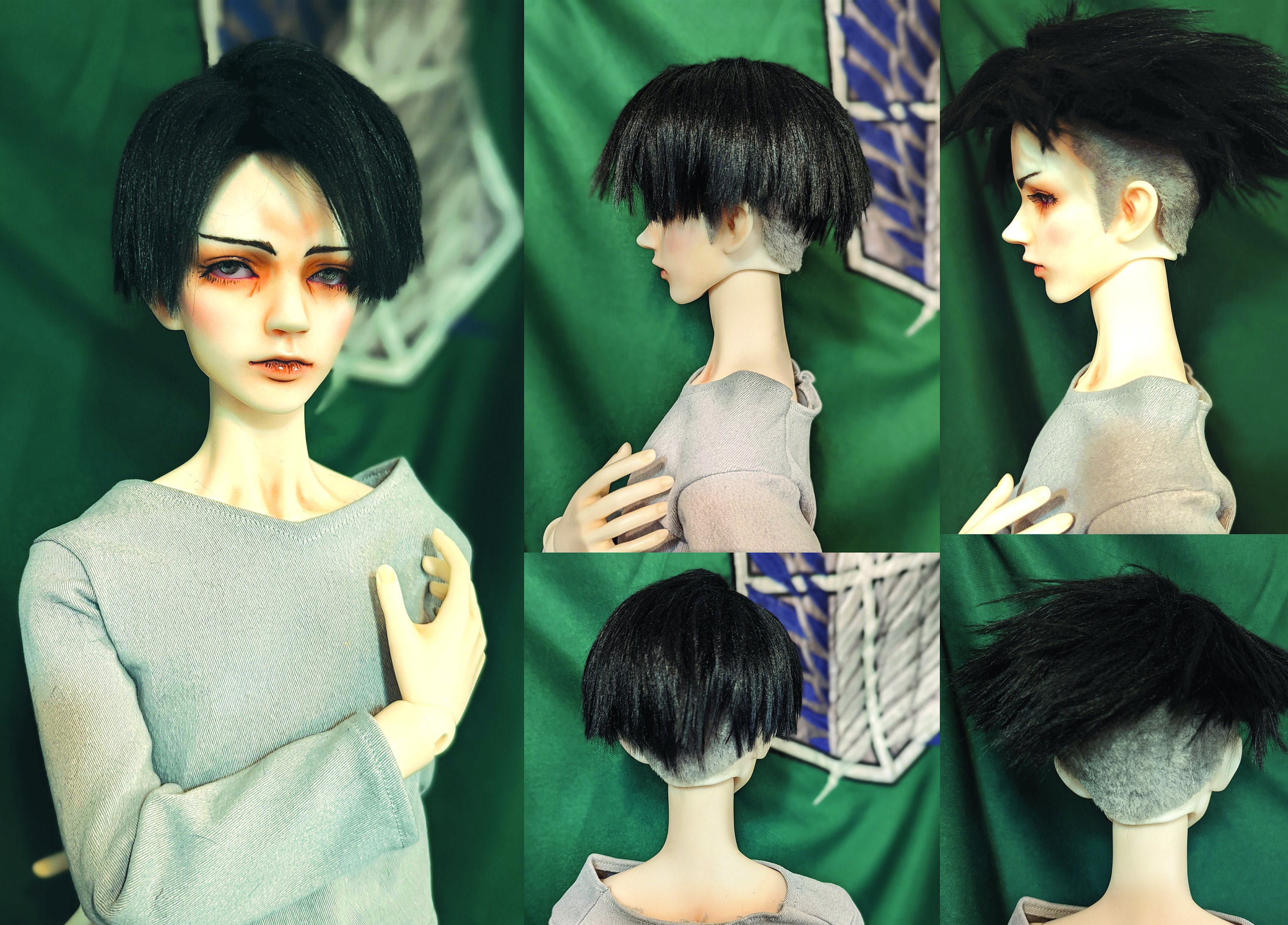 DIGITAL 1/3 BJD Doll Wig PDF Pattern Template Shaved - Etsy