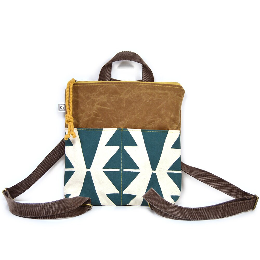 Vegan Mini Backpack Small Backpack Purse Waxed Canvas | Etsy