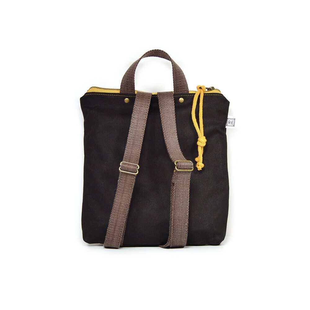 Vegan Mini Backpack Small Backpack Purse Waxed Canvas | Etsy