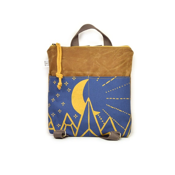 Vegan Mini Backpack Small Backpack Purse Waxed Canvas | Etsy