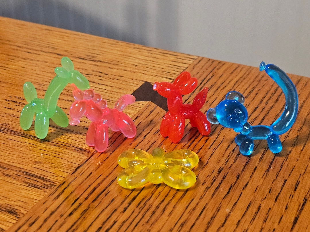 Miniature Balloon Animals Made of Flexible Rubber...set of 5 1-2 Each ...