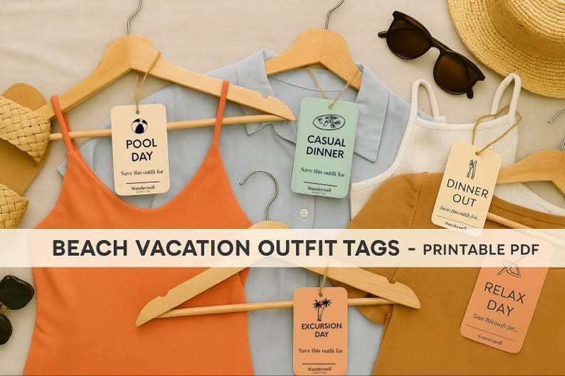 Beach Vacation Outfit Tags · Printable Packing Organizer · Printable ...