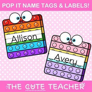 Fun Pop It Name Tags - Classroom Labels & Bulletin Board Ideas - Etsy