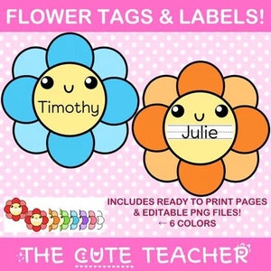 Flower Name Tags - Spring & Summer Printable Classroom Decor - Etsy