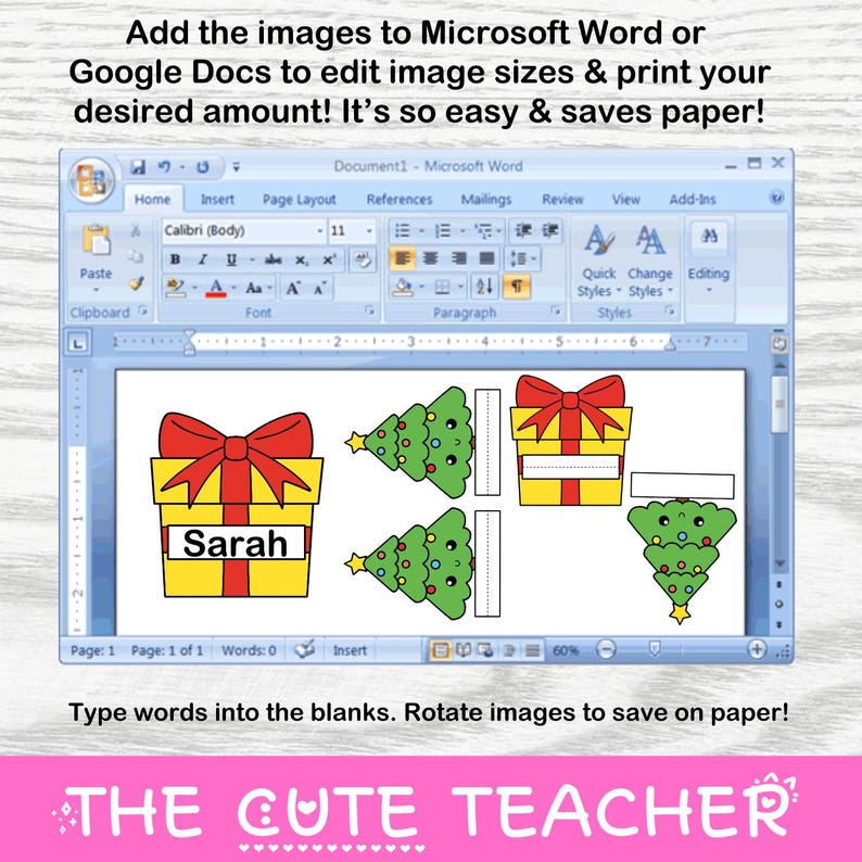 Christmas Tree Name Tags - Winter Holiday Bulletin Board Ideas - Etsy