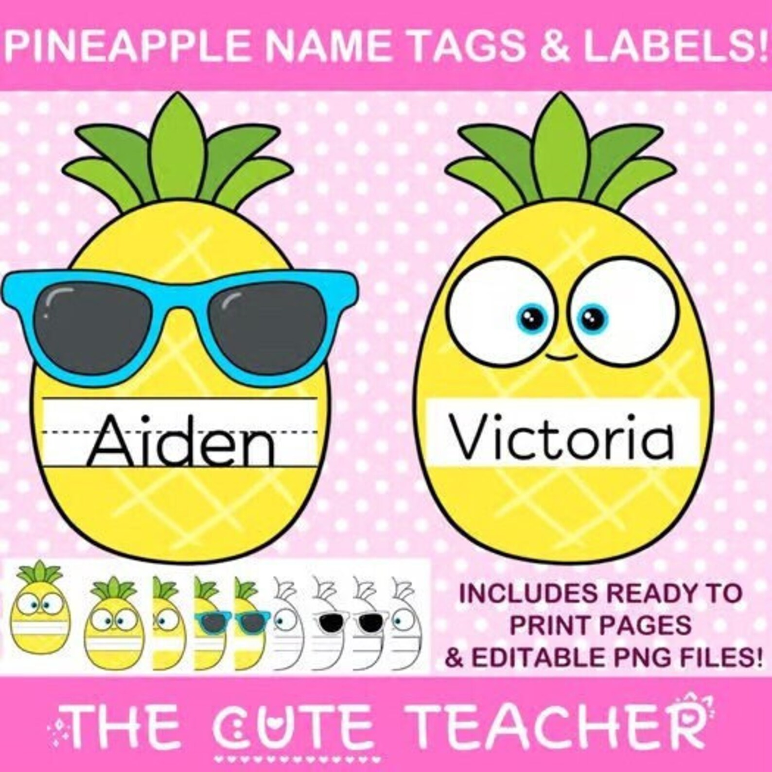 Summer Pineapple Theme Name Tags - Classroom Door Display & Bulletin ...