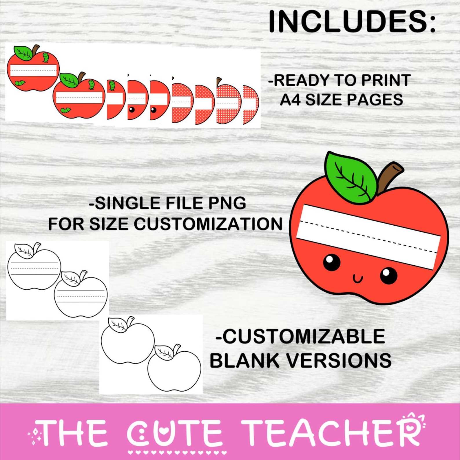 Apple Name Tags - Printable Classroom Bulletin Board and Cubby Ideas ...