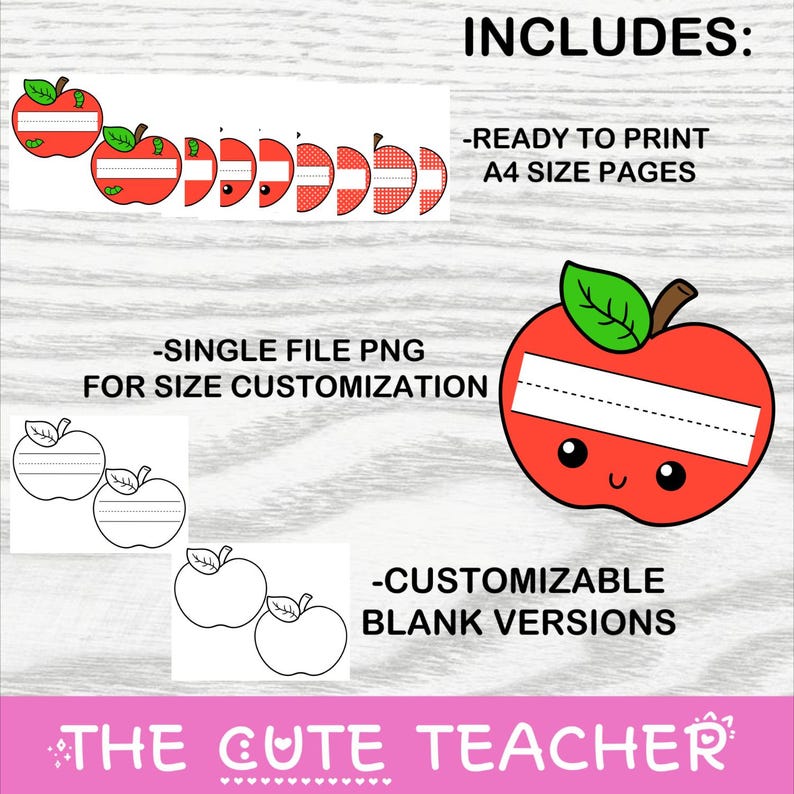 Apple Name Tags - Printable Classroom Bulletin Board and Cubby Ideas ...