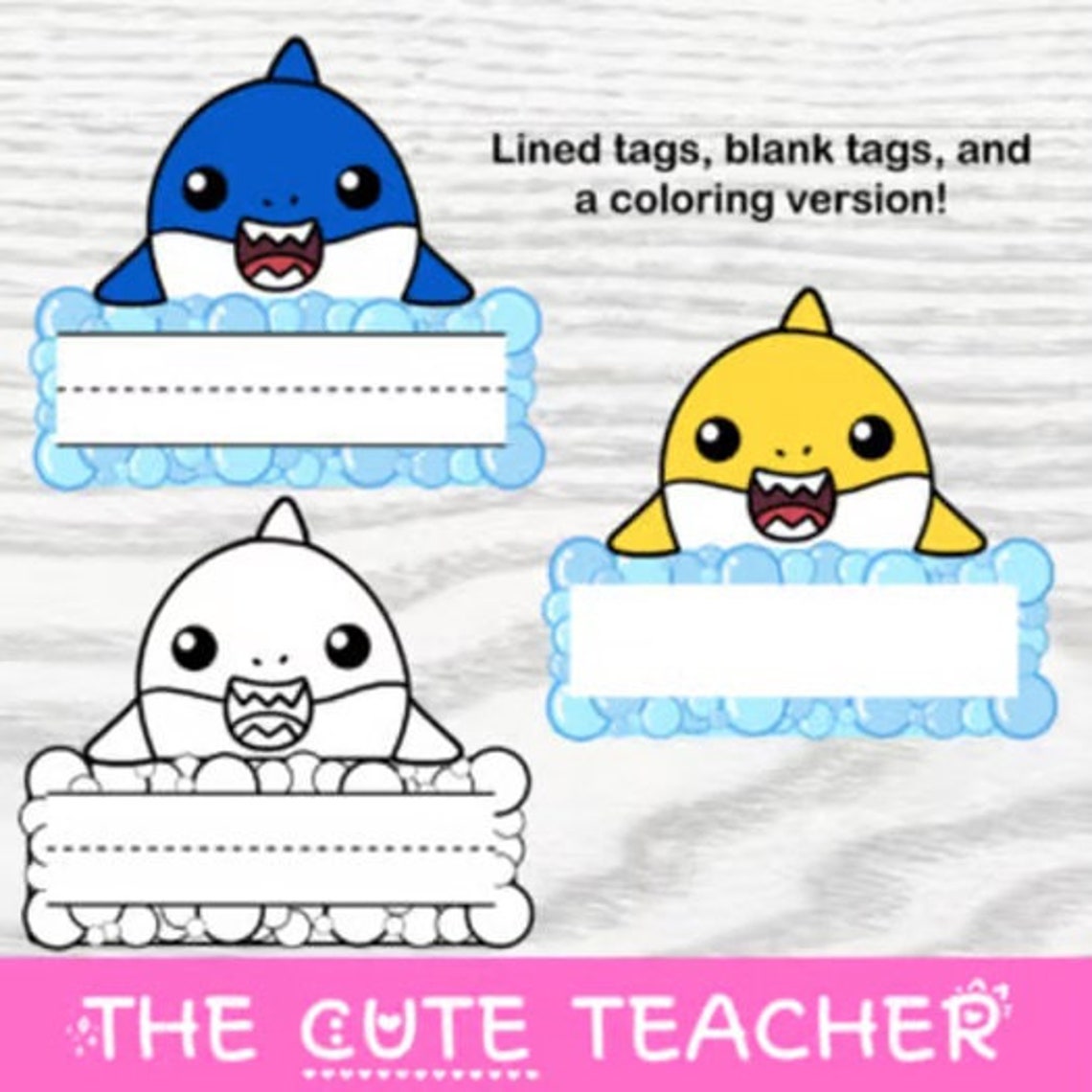 Shark Name Tags Colorful Ocean Themed Printable Door Display - Etsy