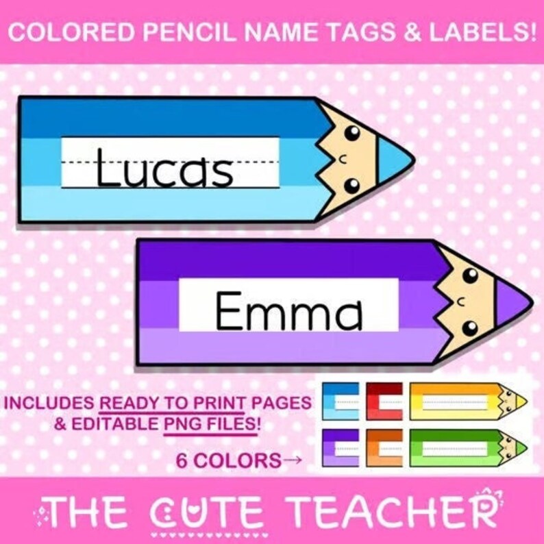 Color Pencil Classroom Name Tags - We’re A Colorful Class - Printable ...