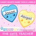 Valentines Day Candy Hearts Name Tags Editable Holiday Sweets Labels ...