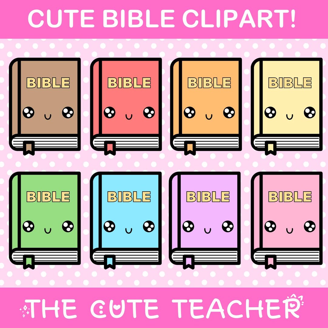 Kawaii Bible Clipart: Pastel Christian Graphics (personal & Commercial ...