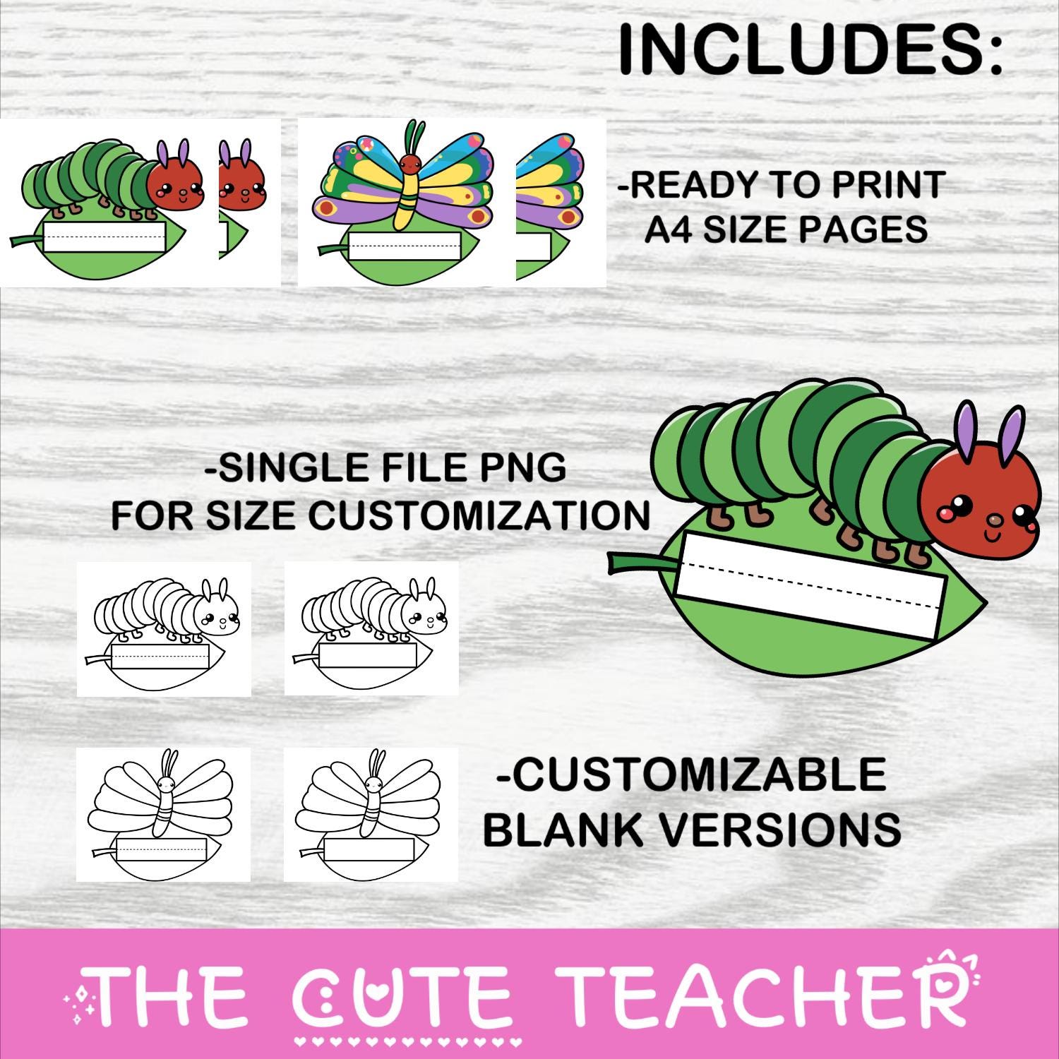 The Hungry Caterpillar Inspired Name Tags - Printable Cubby Labels ...