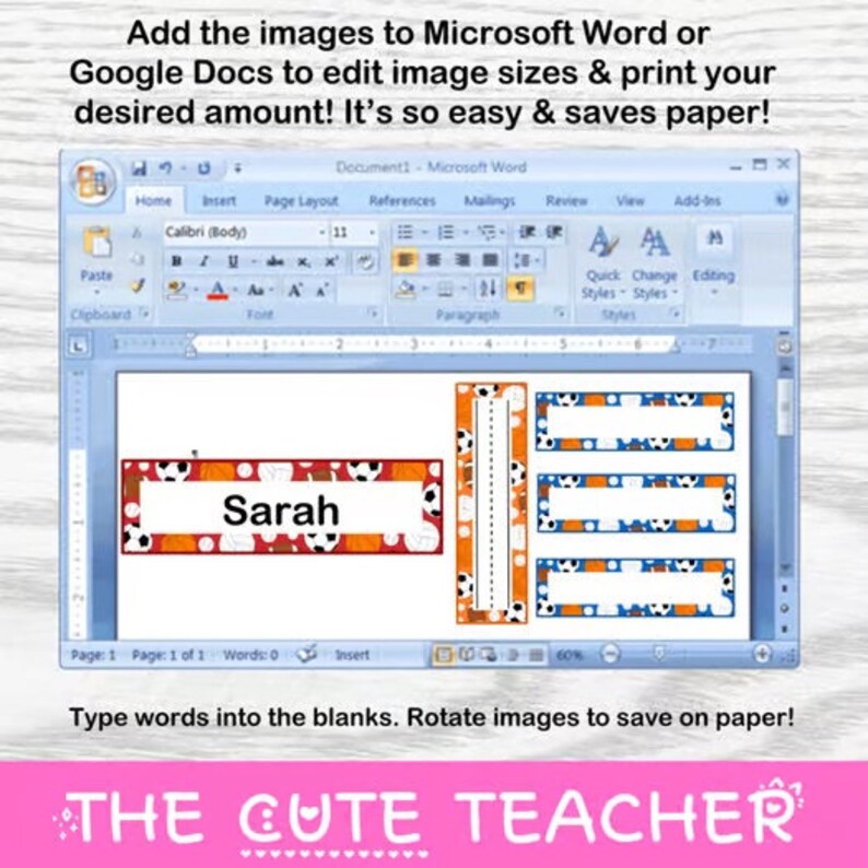 Fun Sports Name Tags Back to School Classroom Desk Plates - Etsy