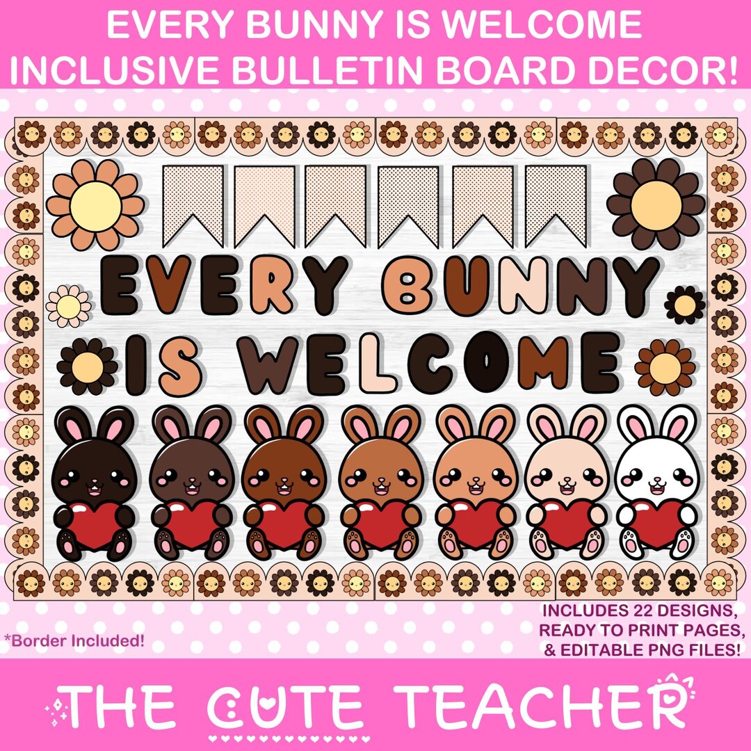Everybody is Welcome - Inclusive & Diverse Chocolate Bunnies Bulletin ...