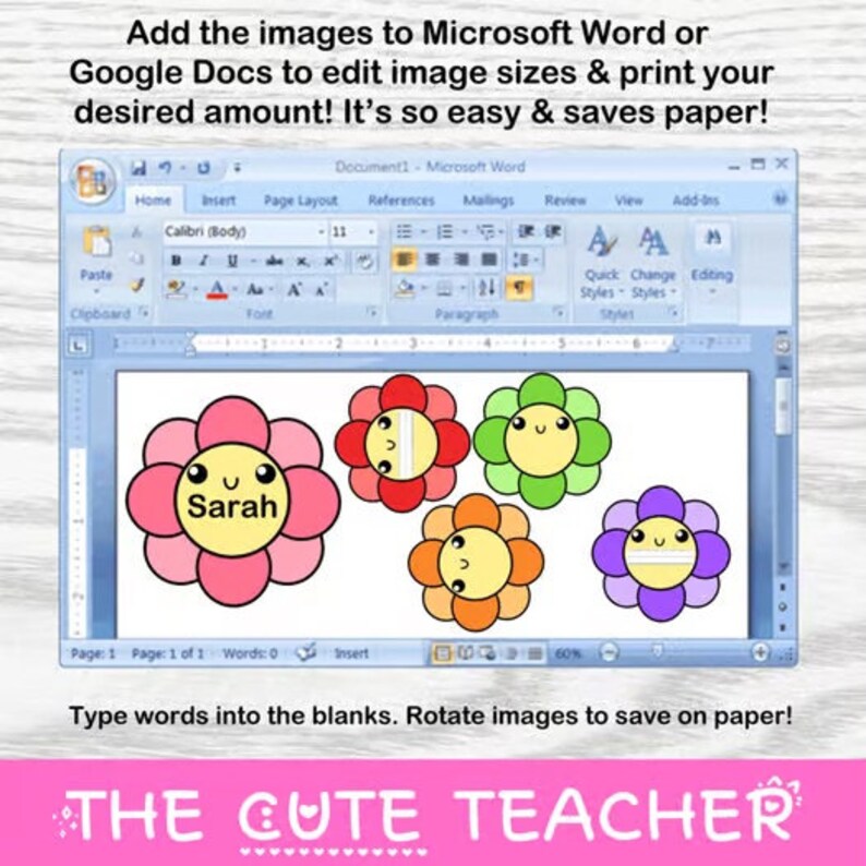 Flower Name Tags - Spring & Summer Printable Classroom Decor - Etsy